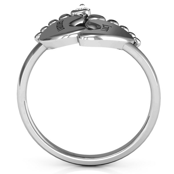 Toe-tally In Love Engravable Birthstone Footprint Ring | Jewlr