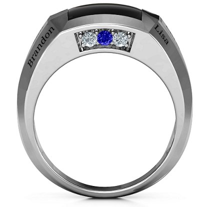 Engravable Statement 6-Stone Men's Ring | Jewlr