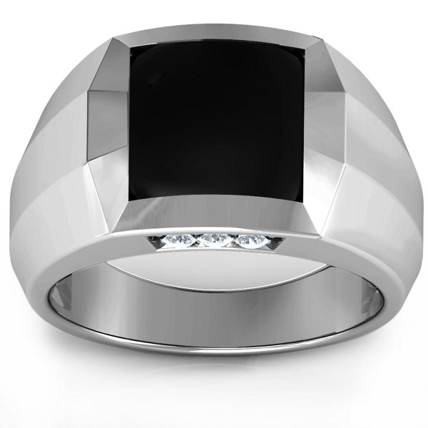Engravable Statement 6 Stone Men s Ring Jewlr Engravable Statement 6 Stone Men s Ring Jewlr