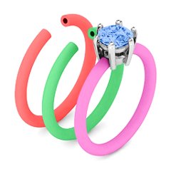 Sterling Silver Royal Solitaire Ring with Changeable Bands and Fancy ...