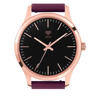 Women's Personalized Dress Watch - 40mm Metro - Rose Gold Case, Black ...
