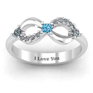 Three Stone Infinity Ring with Accents | Jewlr