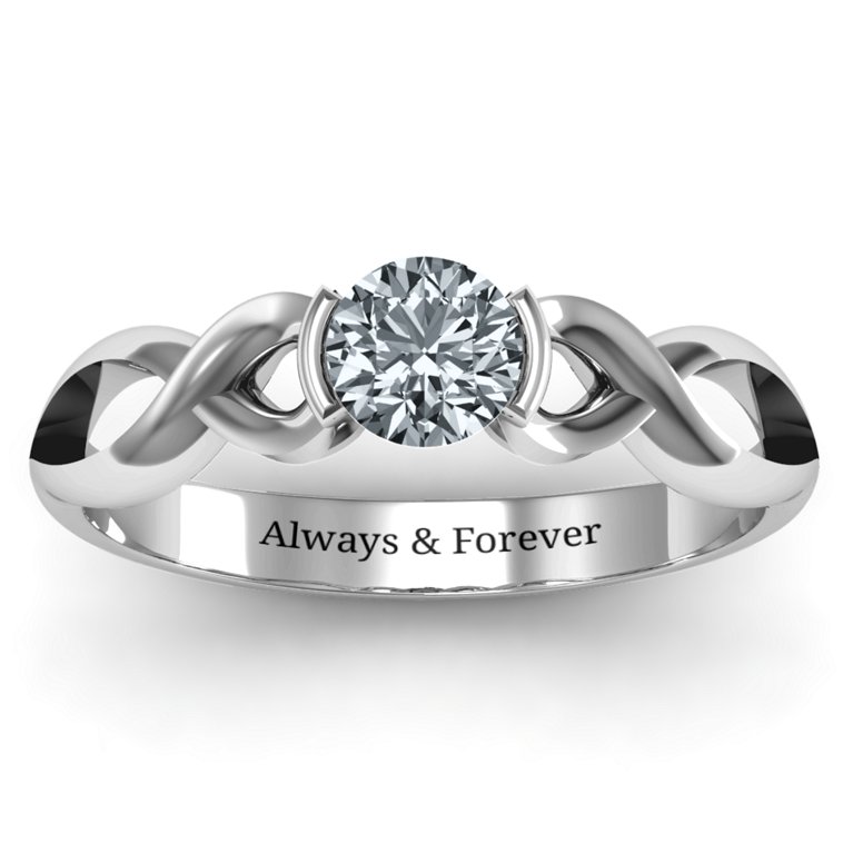 Half Bezel Infinity Ring | Jewlr