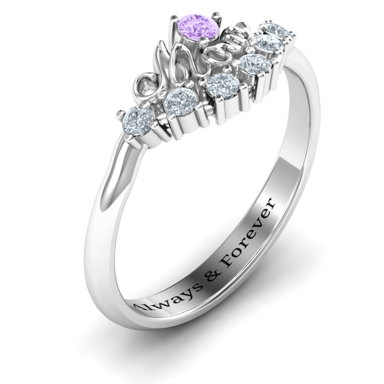 4 - 9 Stone Mom's Glimmering Love Ring | Jewlr