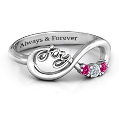 Sterling Silver Joy Infinity Ring with 3 Stones | Jewlr