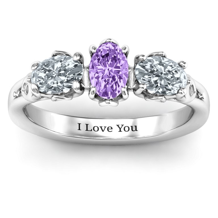 Triple Oval Stone Engagement Ring | Jewlr