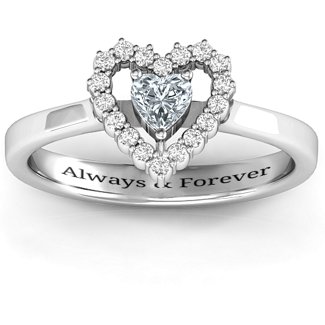 Heart in Heart Halo Ring | Jewlr