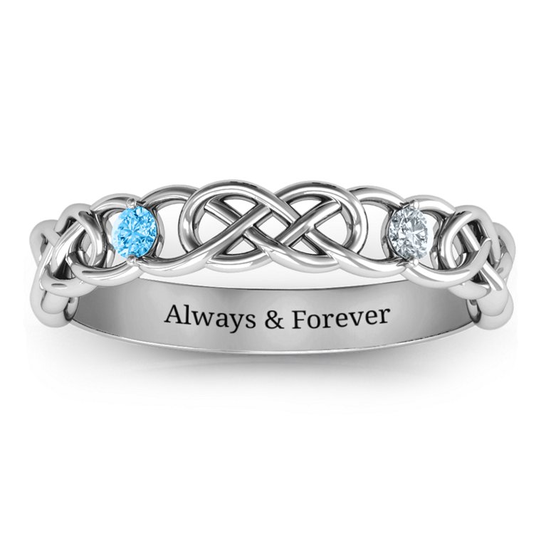 Two-Stone Interwoven Infinity Ring | Jewlr