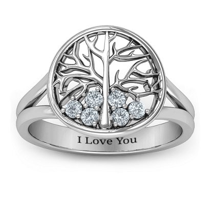 Always Around Love 6 Stone Family Tree Ring | Jewlr
