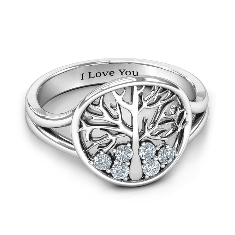 Always Around Love 6 Stone Family Tree Ring | Jewlr