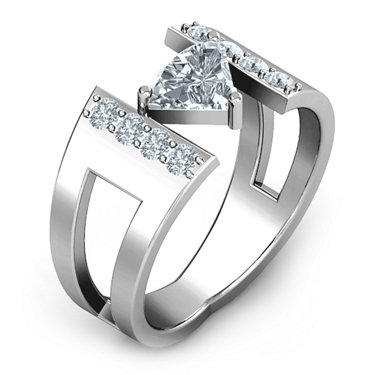 Contemporary Cutout Ring With Accents | Jewlr