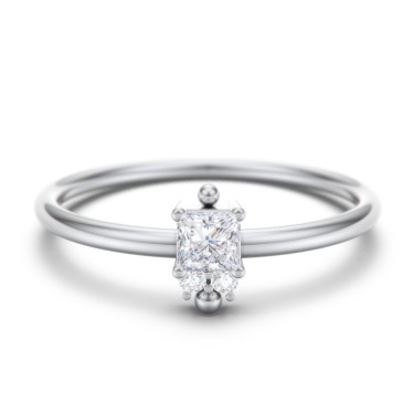 Princess Cut Stacking Ring with Accents | Jewlr