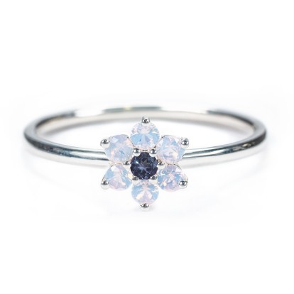 Flower Stackable Ring with Gemstones | Jewlr