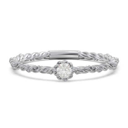 Twisted Band Stackable Ring with Gemstone | Jewlr