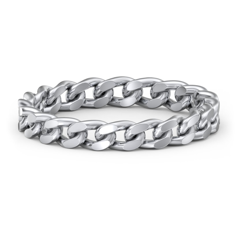 Sterling Silver Curb Link Chain Ring | Jewlr
