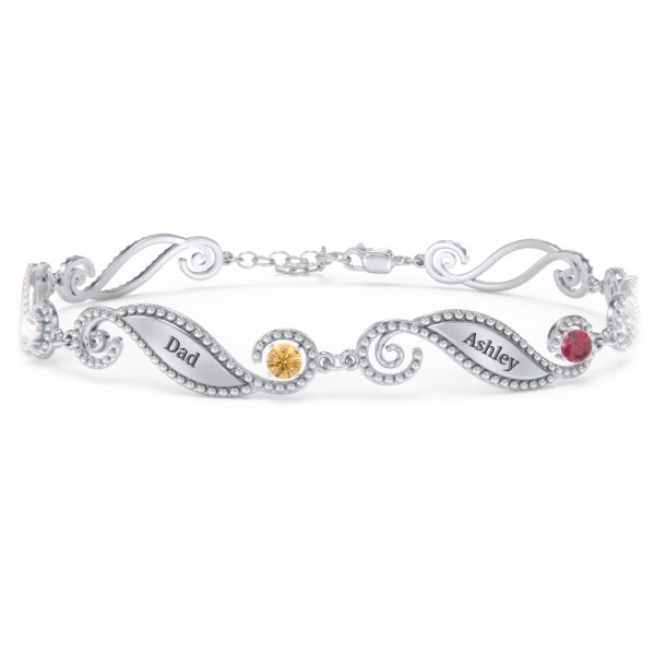 Custom Birthstone Bracelets | Personalized & Engraved | Jewlr | Jewlr