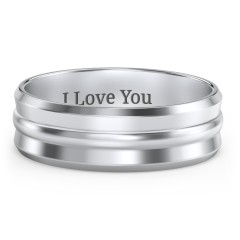 Sterling Silver Men's Forge Bevelled & Banded Ring | Jewlr