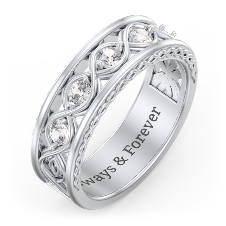 Men’s 5-Stone Infinity Ring | Jewlr