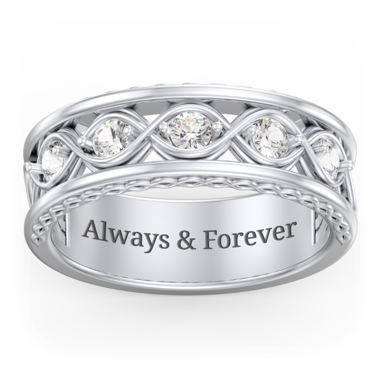 Men’s 5-Stone Infinity Ring | Jewlr