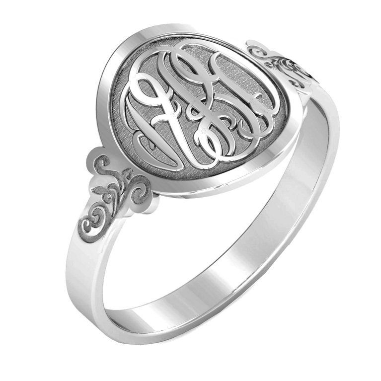 Embossed Monogram Ring | Jewlr