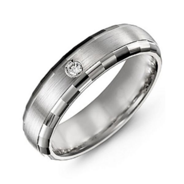 Men's Gemstone Brushed Ring with Baguette Edging | Jewlr