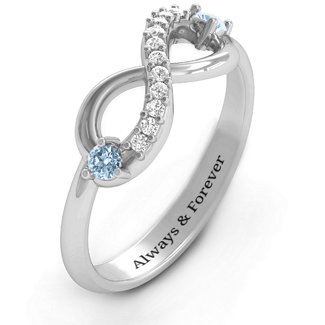 Double Stone Infinity Accent Ring | Jewlr