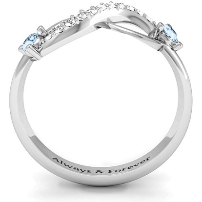 Double Stone Infinity Accent Ring | Jewlr