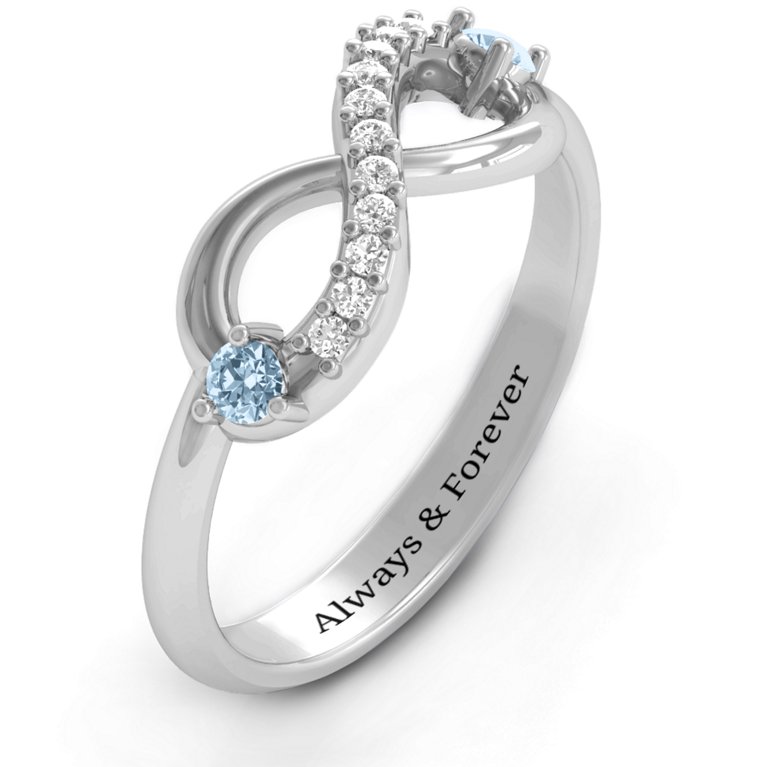 Double Stone Infinity Accent Ring | Jewlr