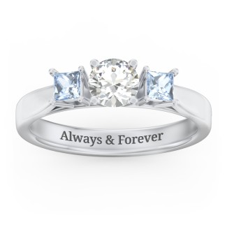 Three Stone Eternity with Princess Accents Ring | Jewlr