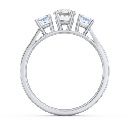 Three Stone Eternity with Princess Accents Ring | Jewlr