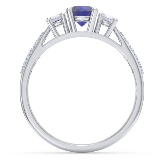 Three Stone Eternity Ring with Twin Accent Rows | Jewlr